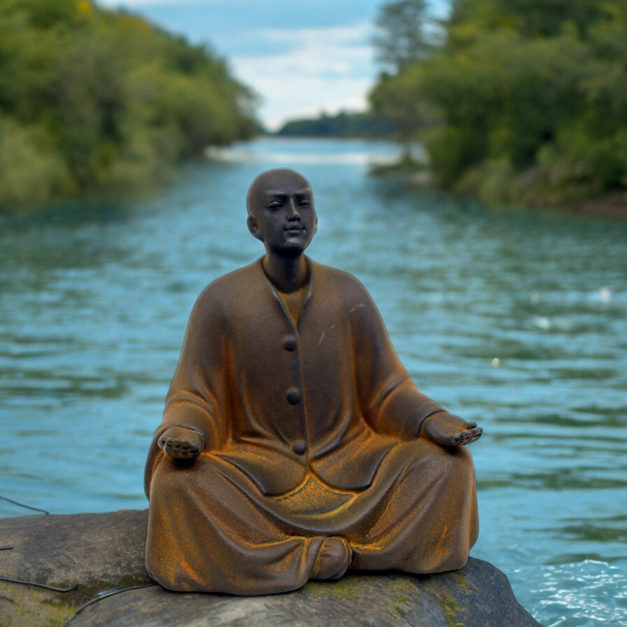Cast Iron Zen Master Statue