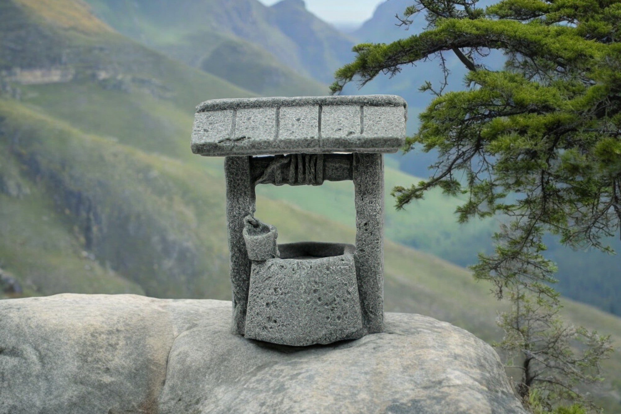 Oriental Stone Water Well Statue